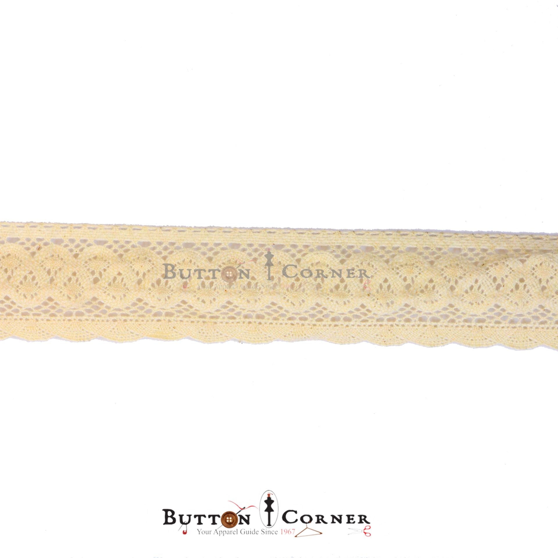 One Side Border Crochet Lace – Button Corner