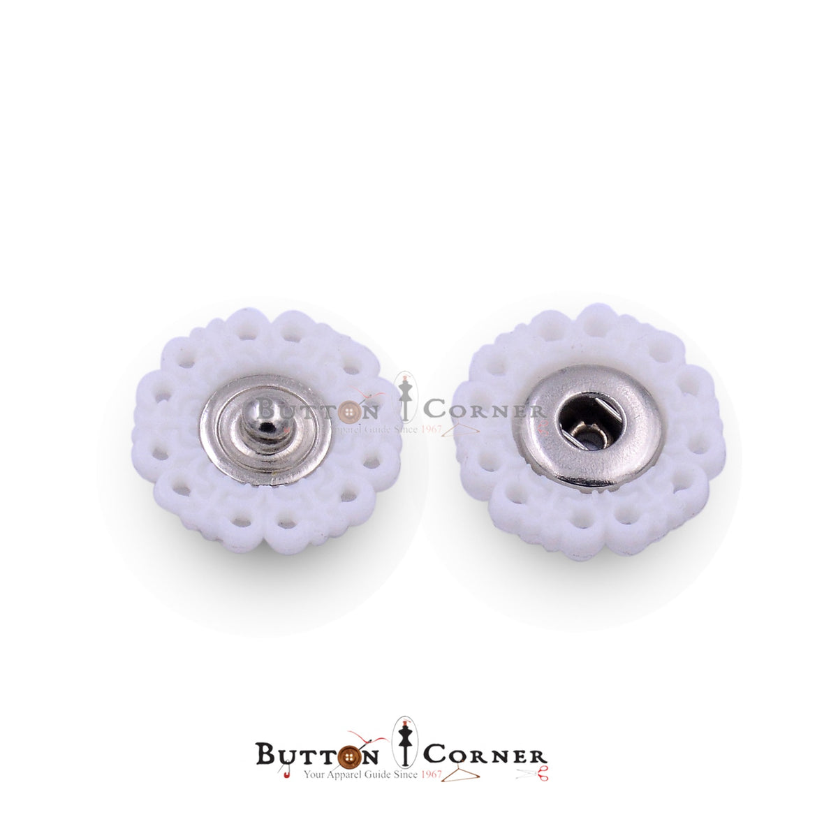 2 Part Metal Press Button – Button Corner