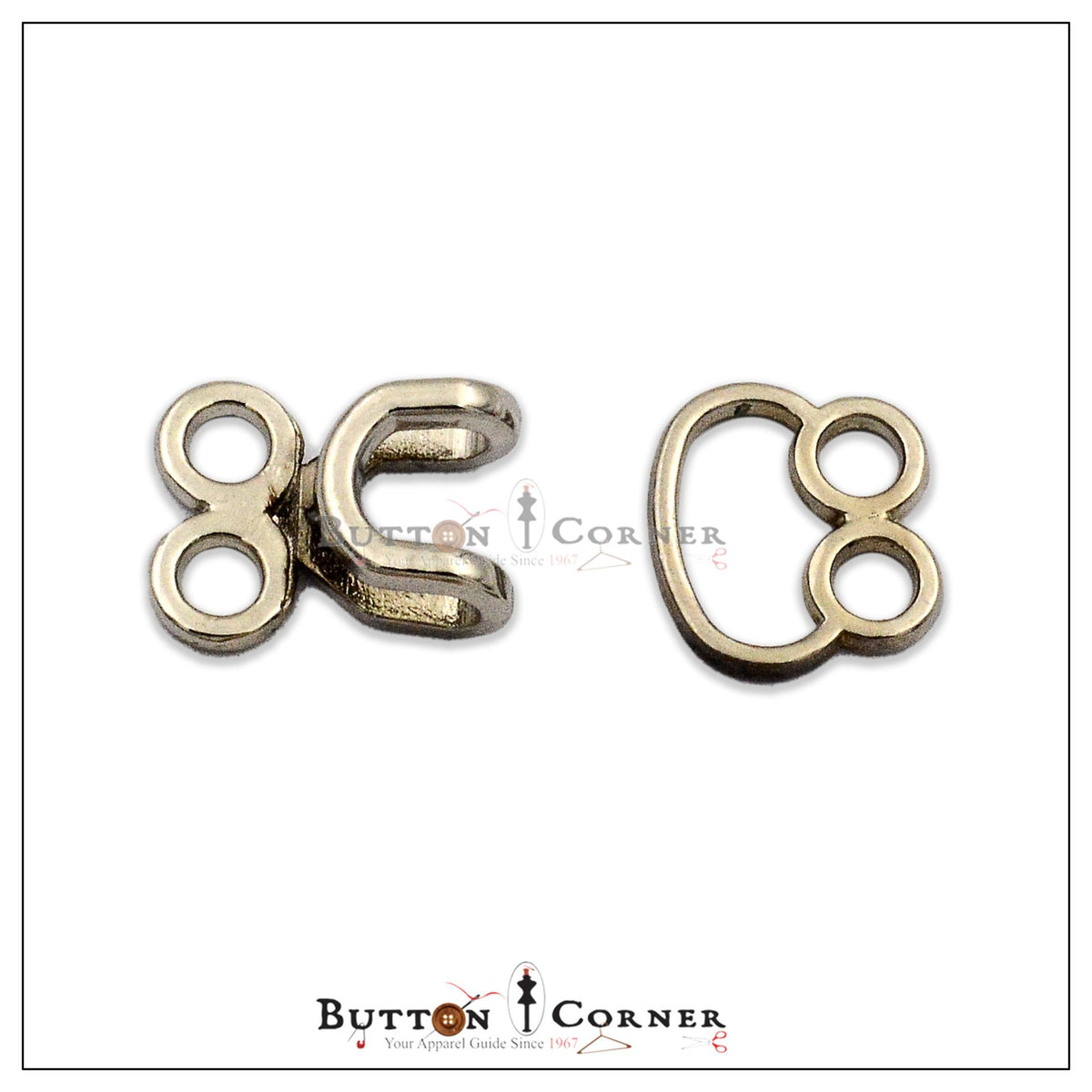 Two Part Metal Hook – Button Corner