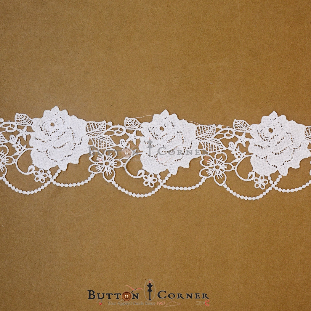 Applique Shuttle Lace – Button Corner