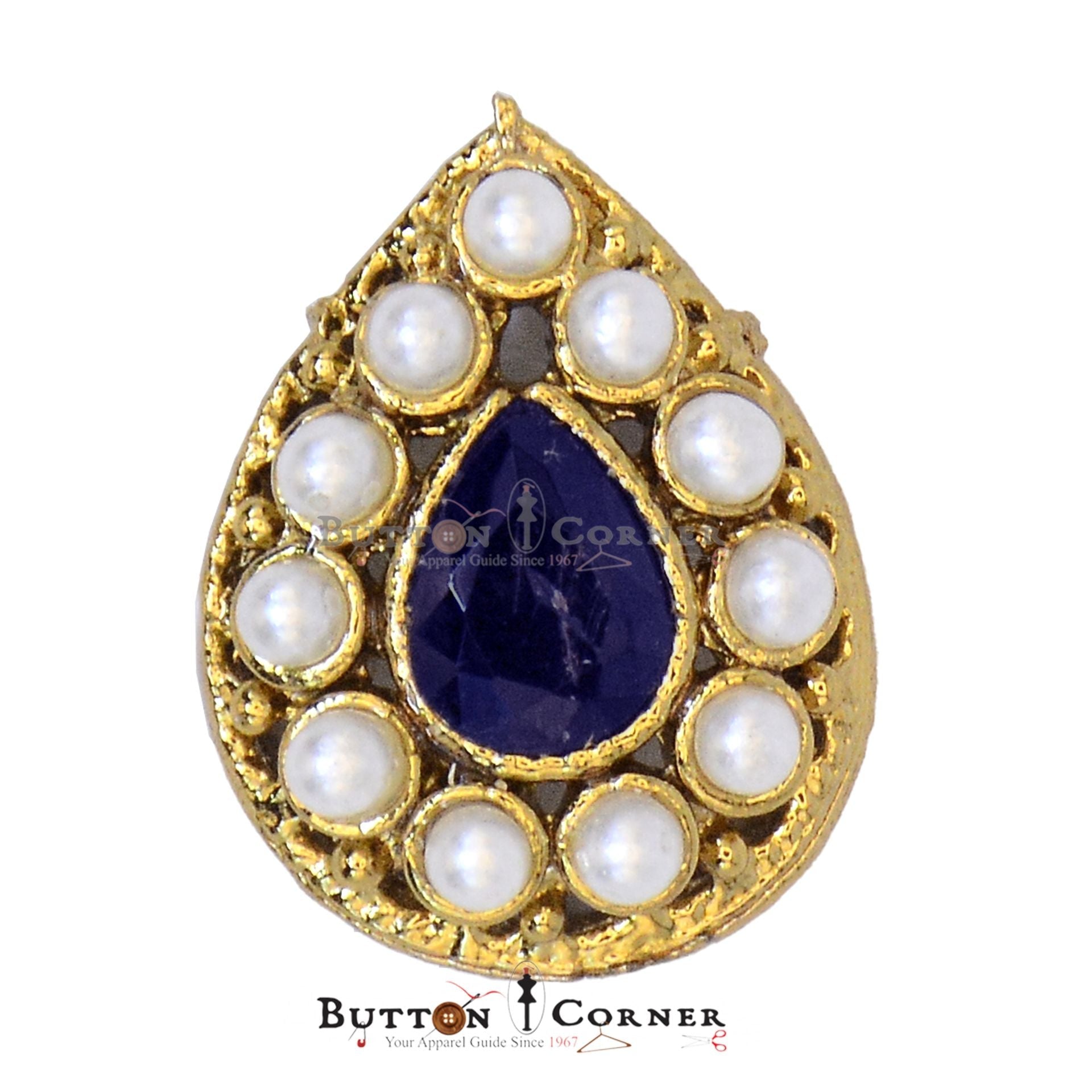Drop Shape Fancy Pearl Crystal Button – Button Corner