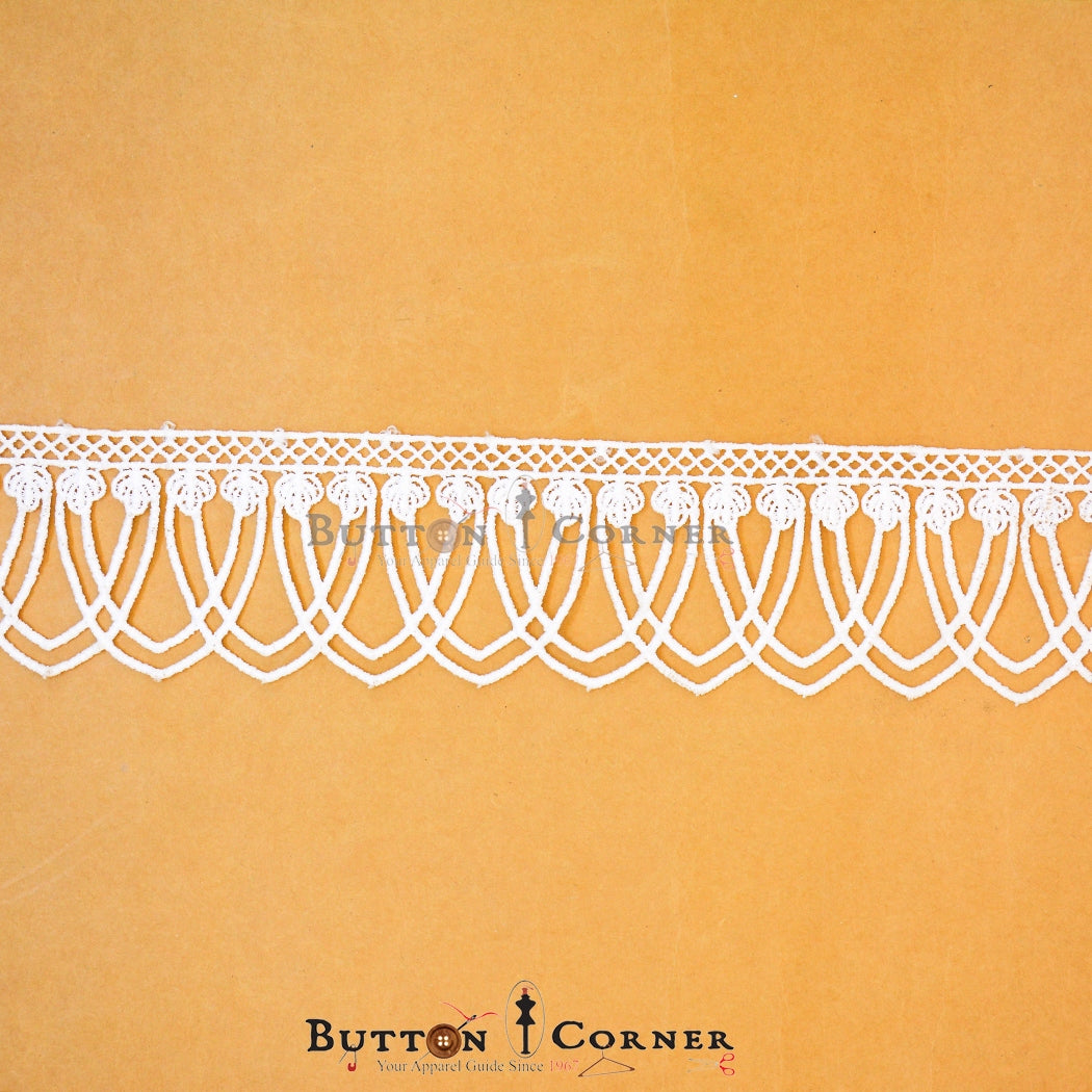 One Side Border Shuttle Lace – Button Corner