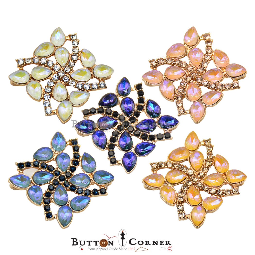 Rhombus Shape Crystal Fancy Button – Button Corner