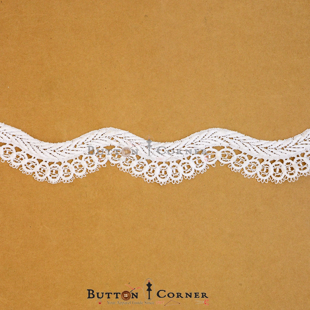 One Side Border Shuttle Lace – Button Corner