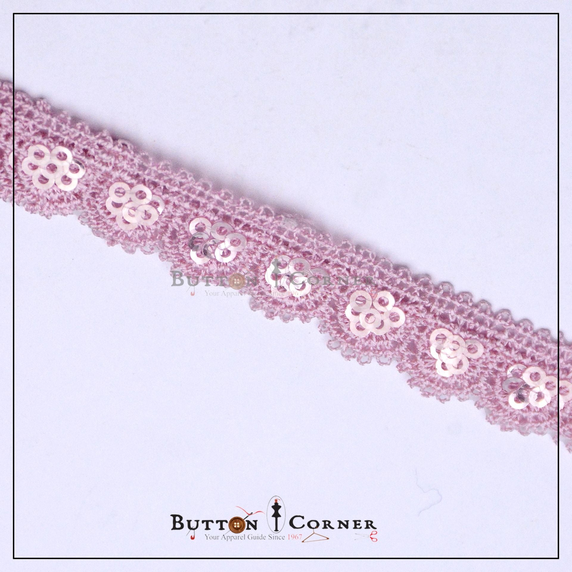 One Side Border Sequence Lace – Button Corner