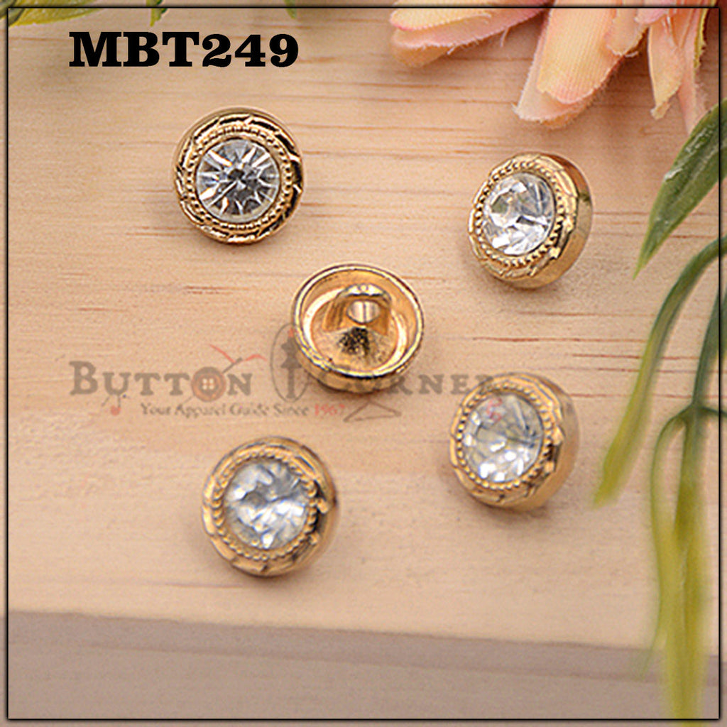 Cut Design & Stone Metal Shirt Button – Button Corner