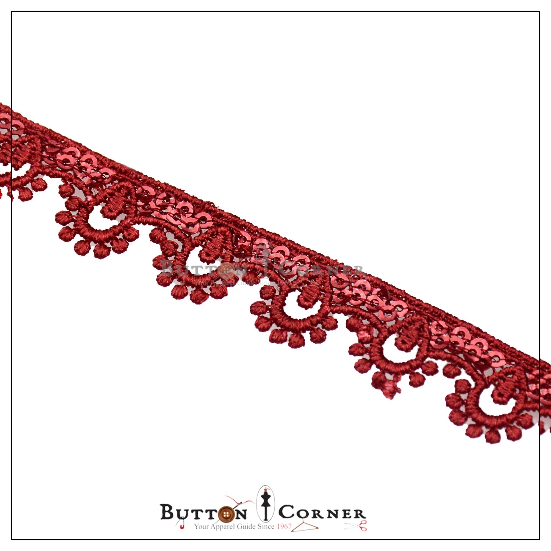 One Side Border Sequence Lace – Button Corner