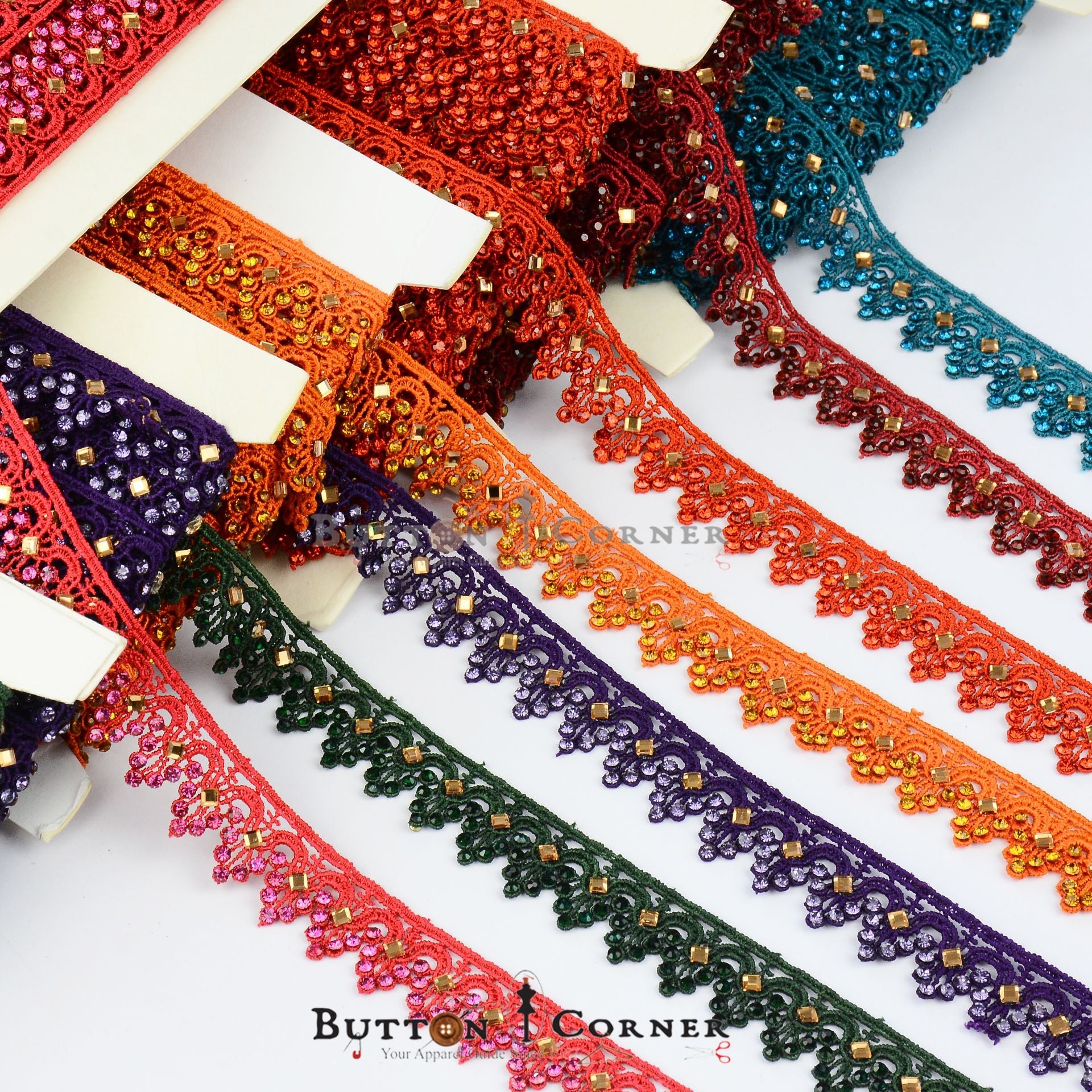 Fancy Shuttle Crystal Lace – Button Corner