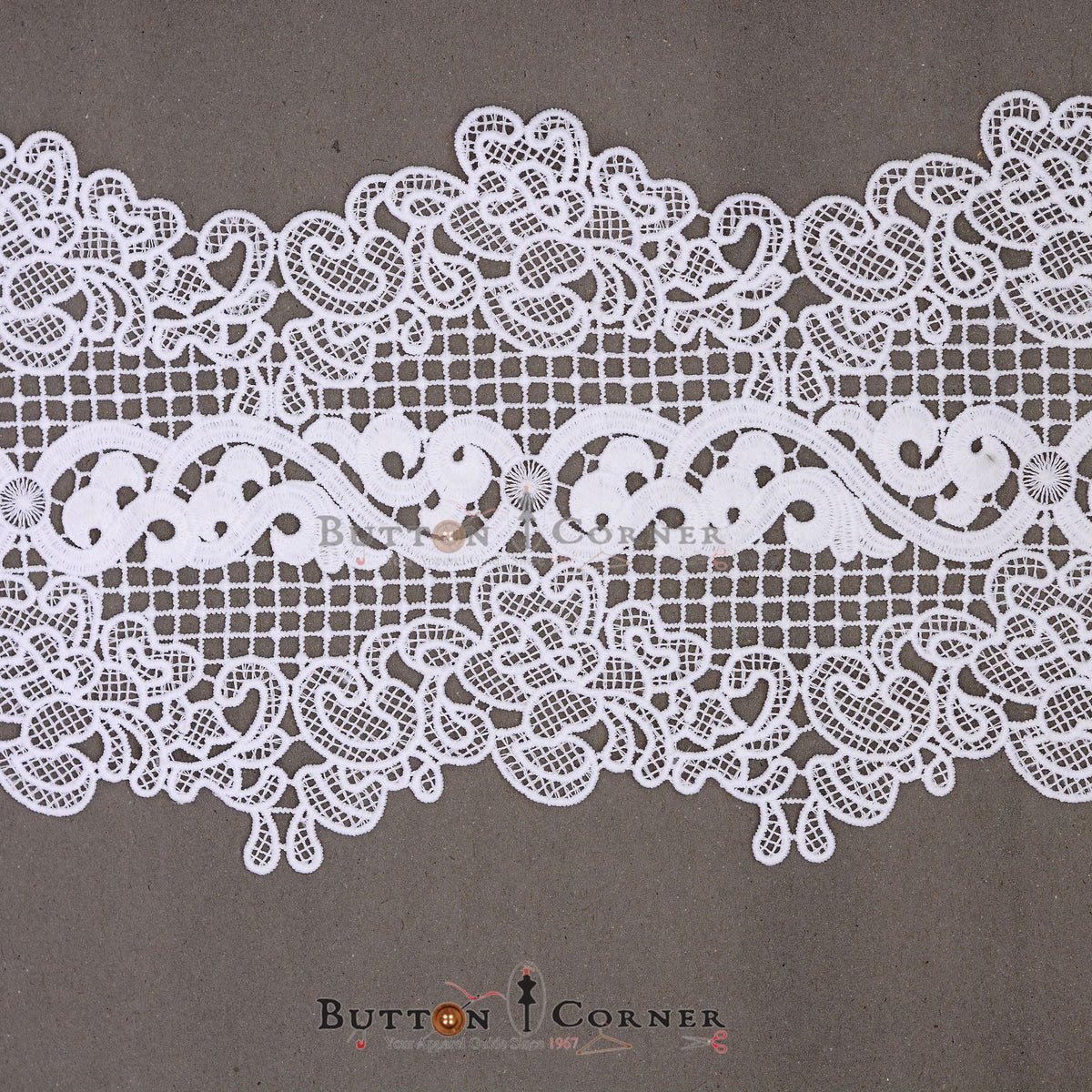 Imported Shuttle Lace – Button Corner