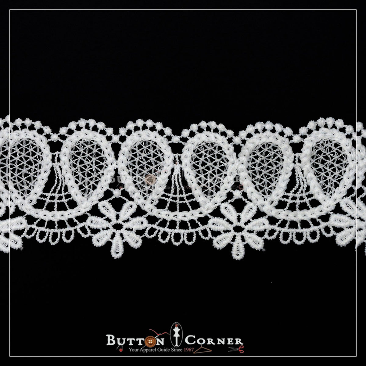 Imported Shuttle Lace – Button Corner
