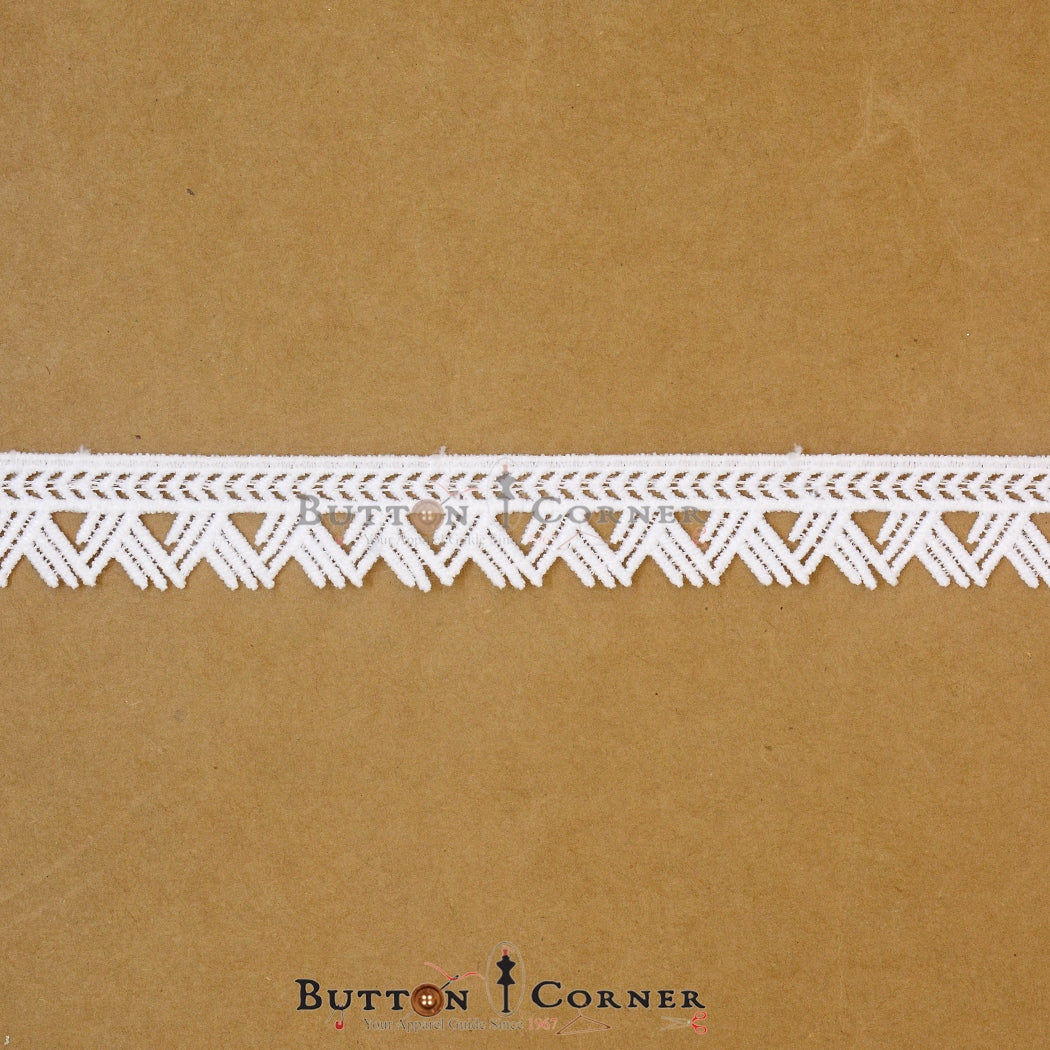 One Side Border Shuttle Lace – Button Corner