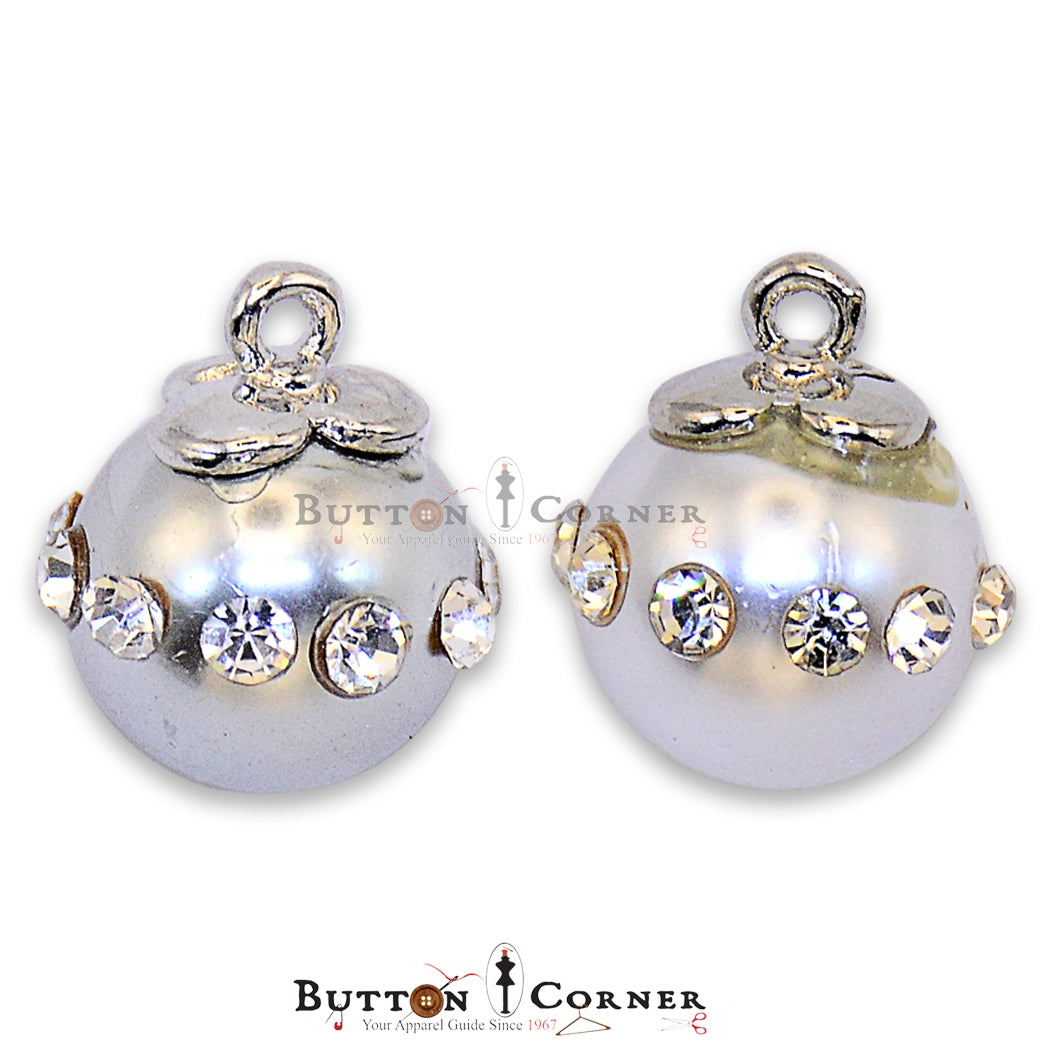 Pearl With Diamonds Shank Button – Button Corner
