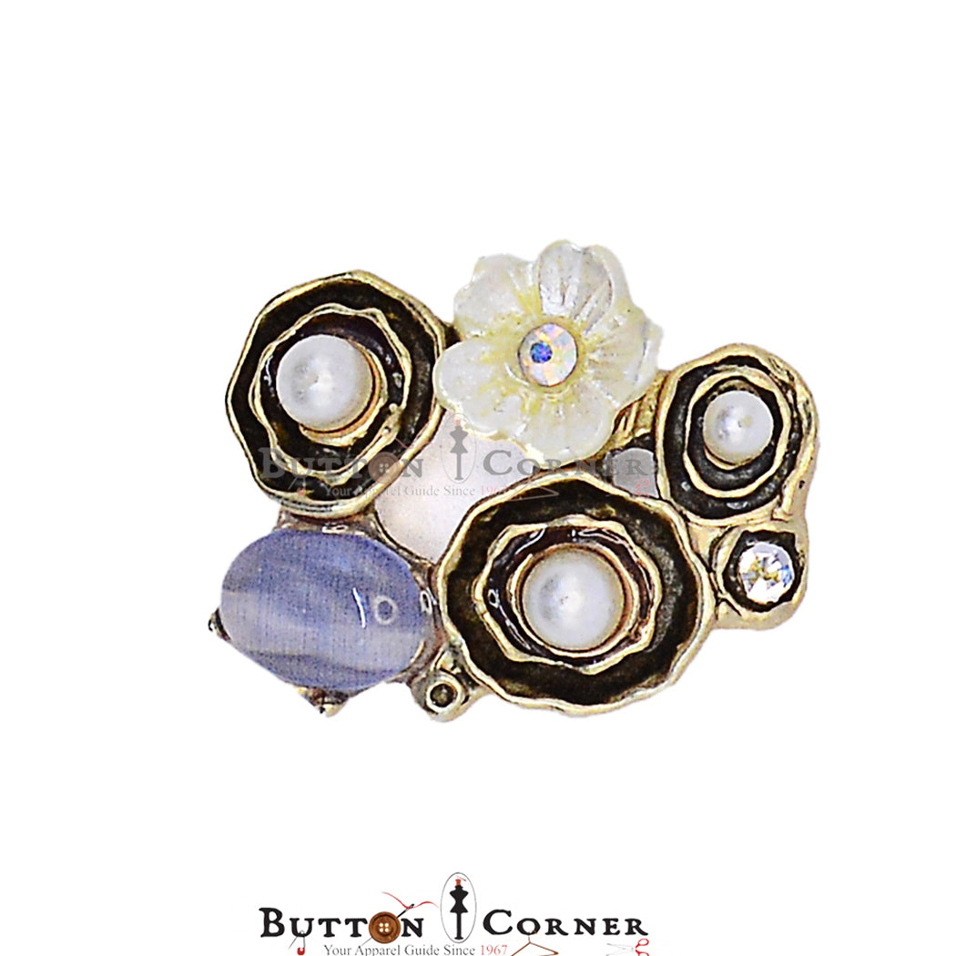 Fancy Button With Pearl & Beads – Button Corner