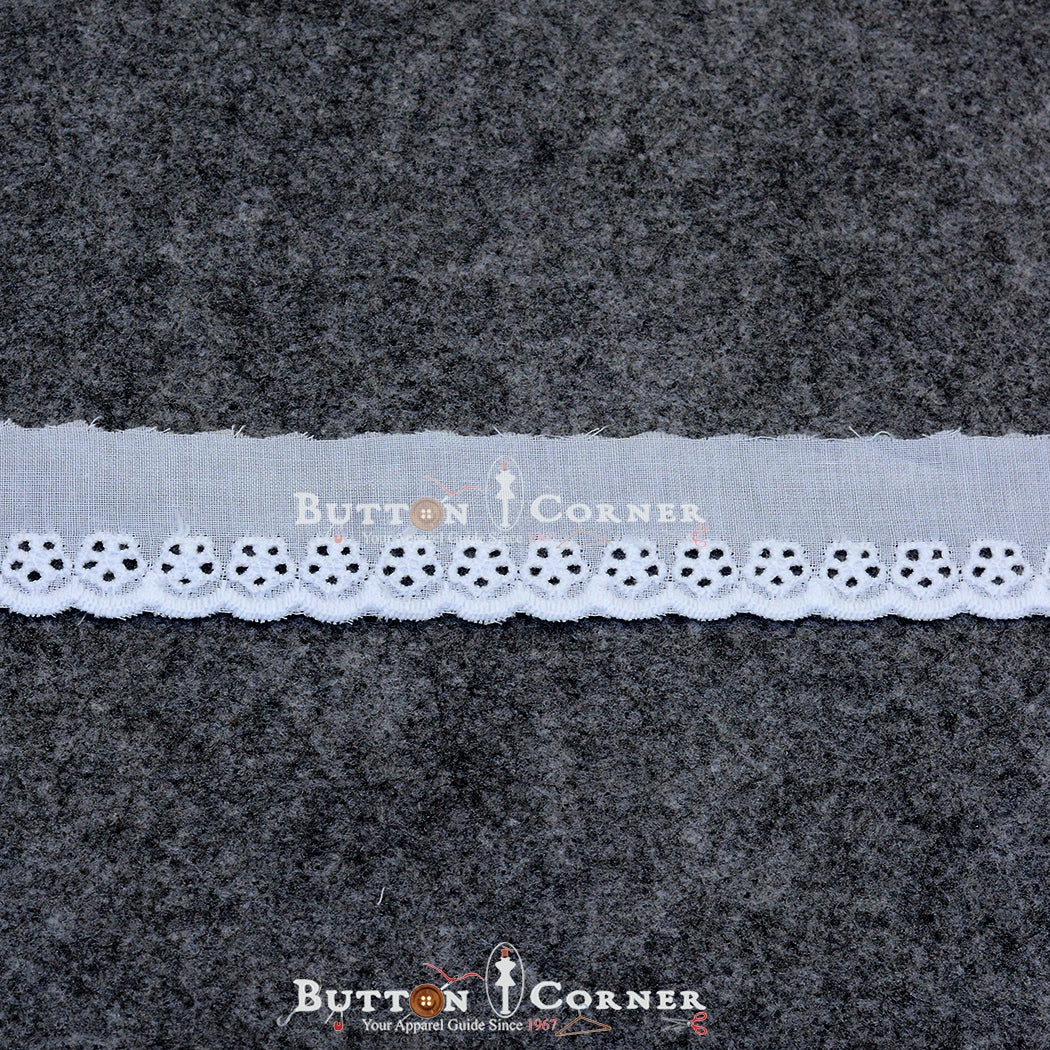 One Side Border Cotton Lace – Button Corner