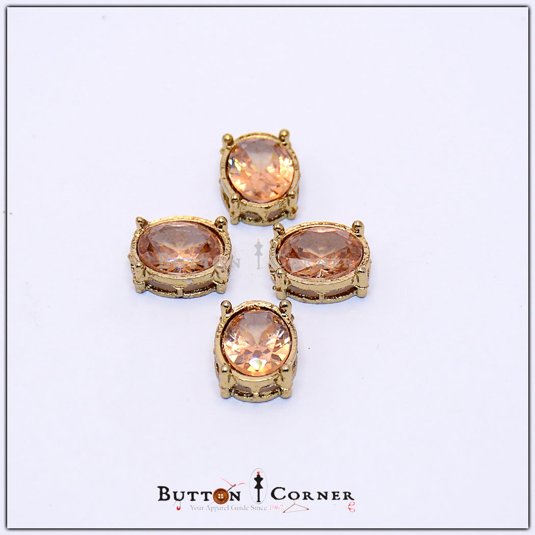 Fancy Oval Shape Kundan Button – Button Corner