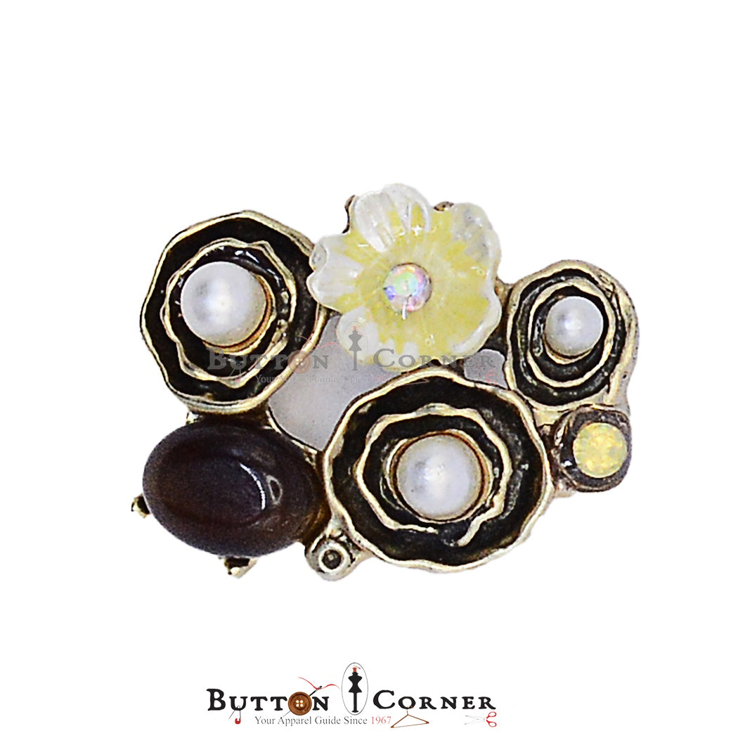 Fancy Button With Pearl & Beads – Button Corner