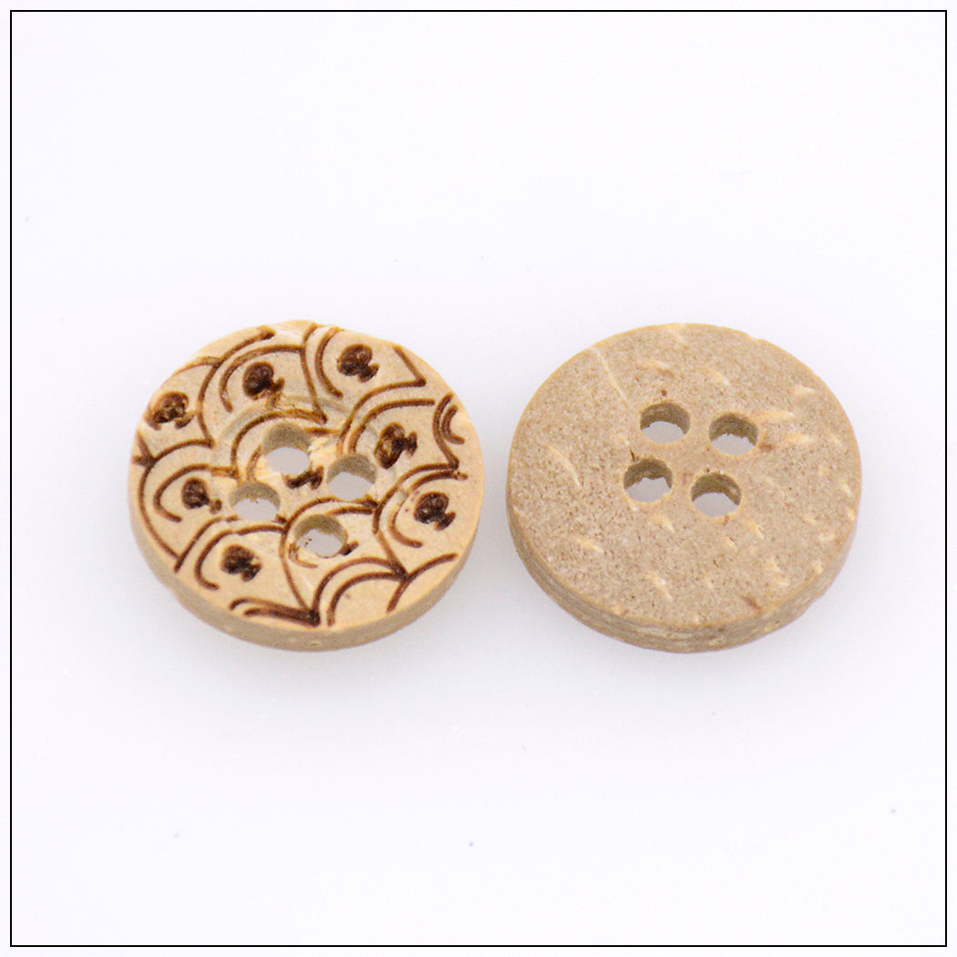 Engrave Orange 4 Hole Coconut Button – Button Corner
