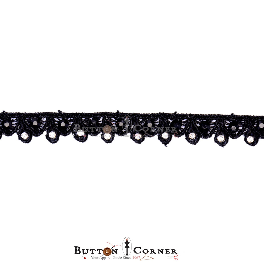 Shuttle Crystal & Stone Lace – Button Corner