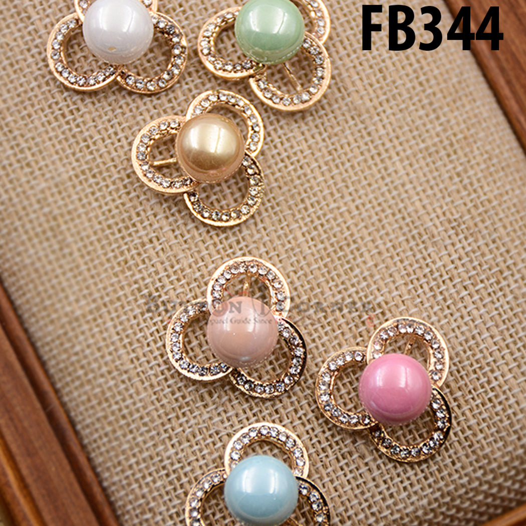 Fancy Button With Pearl & Stone – Button Corner