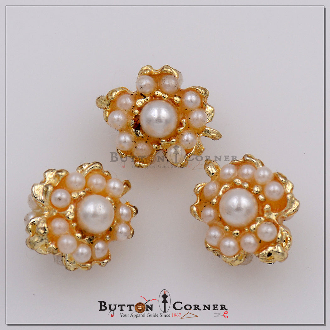 Fancy Button With Pearls – Button Corner
