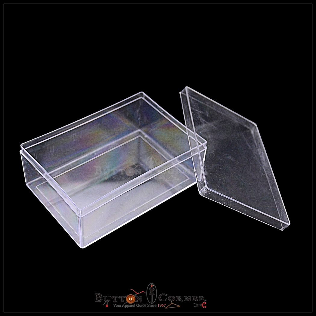 Display Plastic Clear Box with Cover – Button Corner